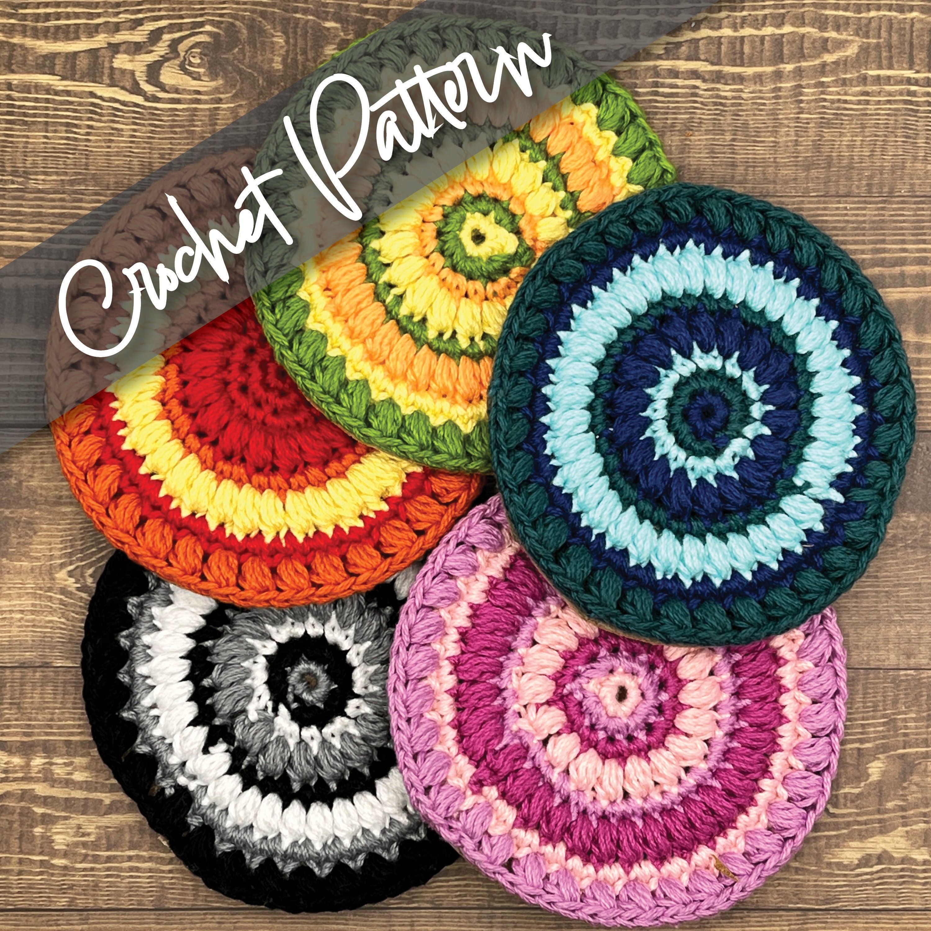 Crochet Pattern - Mandala Coasters - Crochet Coasters - Crochet Pattern ...
