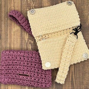 Crochet Pattern - Fold Over Wallet With Bonus Wristlet Keychain Pattern ...