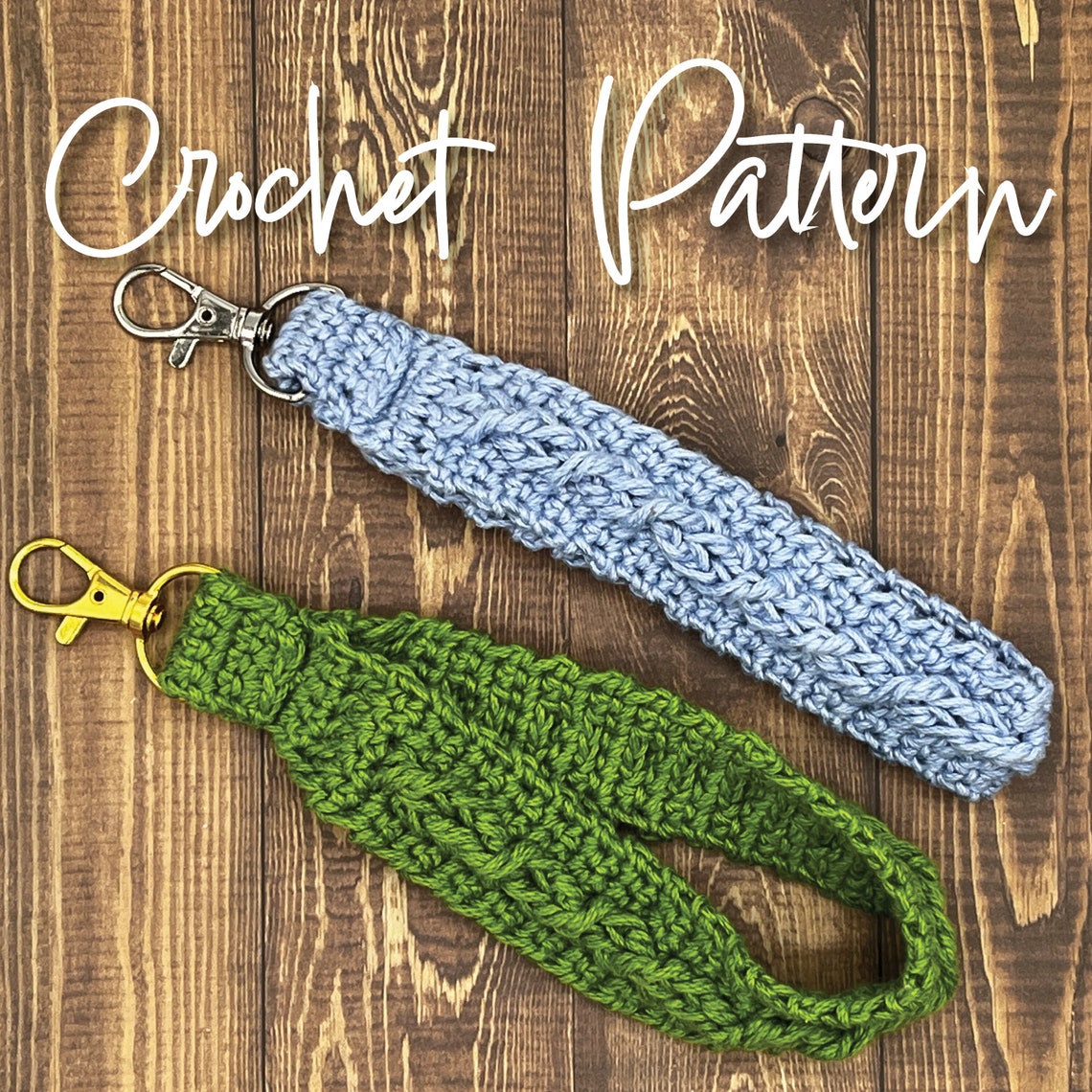 Crochet Pattern Twist Wristlet Keychain Key Fob Wristlet Crochet ...