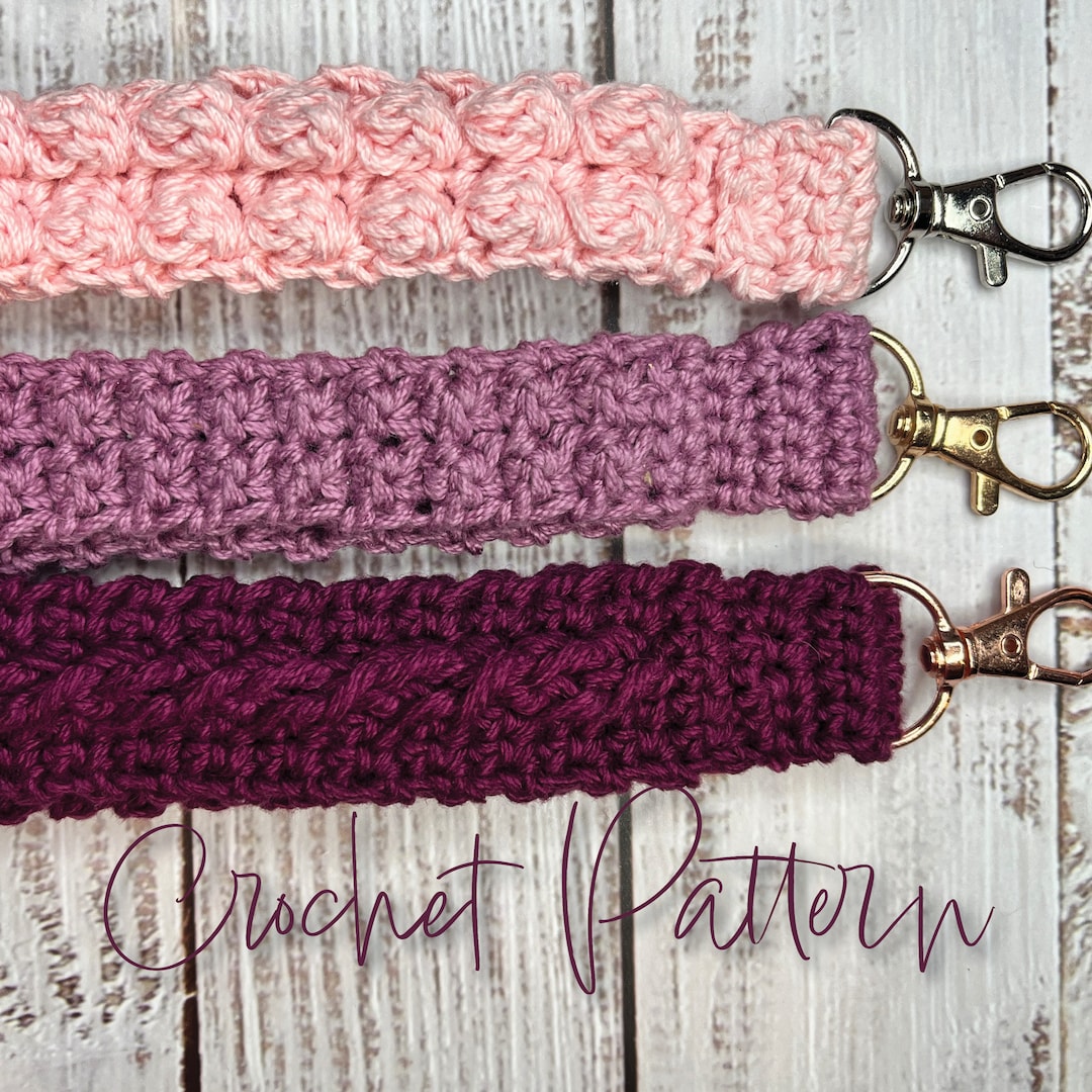 Crochet Pattern Three Pattern Bundle Wristlet Keychain Crochet Patterns ...