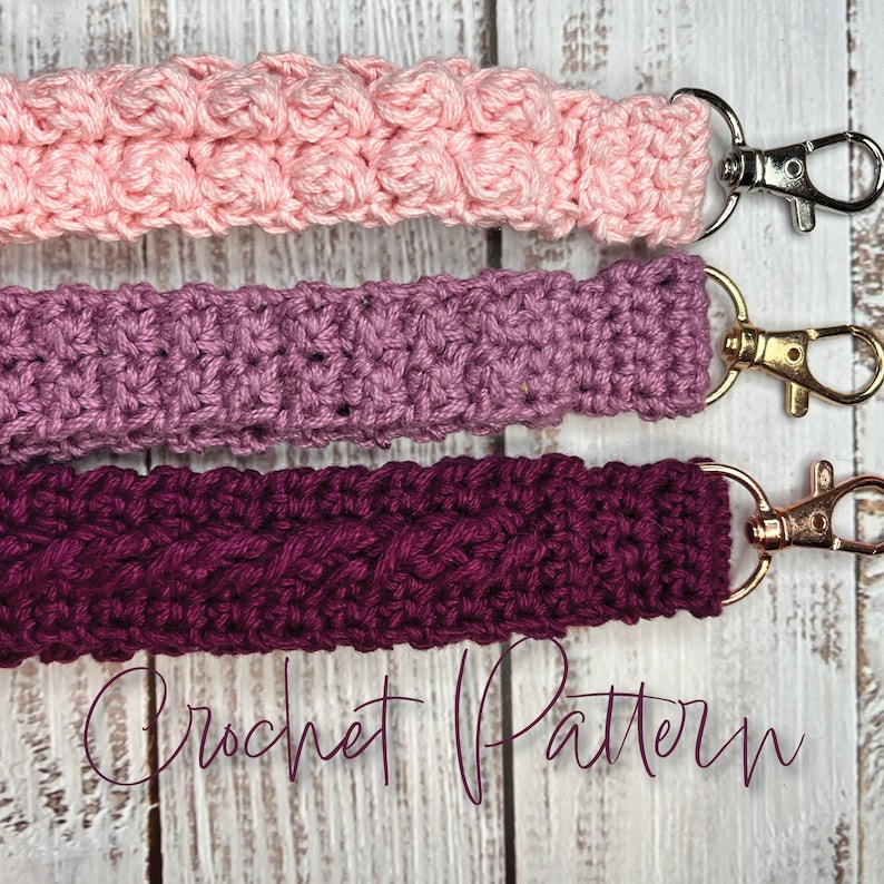 Crochet Pattern Three Pattern Bundle Wristlet Keychain - Etsy