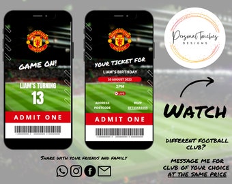 Manchester United Invitation - Etsy