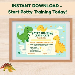 Dinosaur Potty Training Chart & Certificate – Printable for Toddlers ...