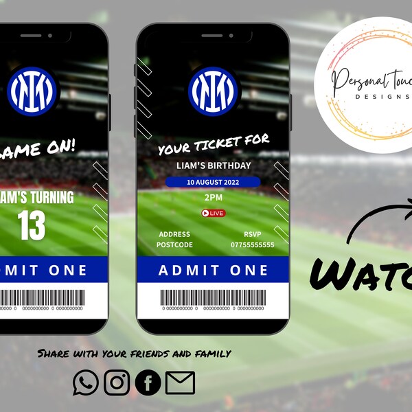 Inter Milan Invitation - Etsy