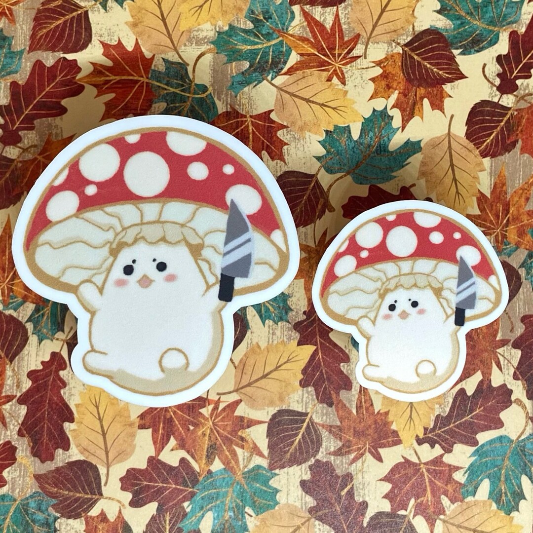 Knife Mushroom Sticker, Stabby Vinyl Decal, Water Bottle Sticker - Etsy