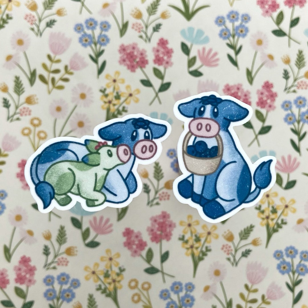 Blueberry Cow Stickers, Blue Cow Stickers, Cow Stickers, Cute Stickers ...