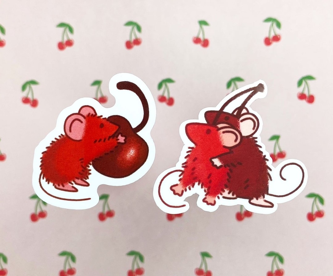Cherry Mice Stickers, Mouse Stickers, Cherry Stickers, Cute Stickers ...