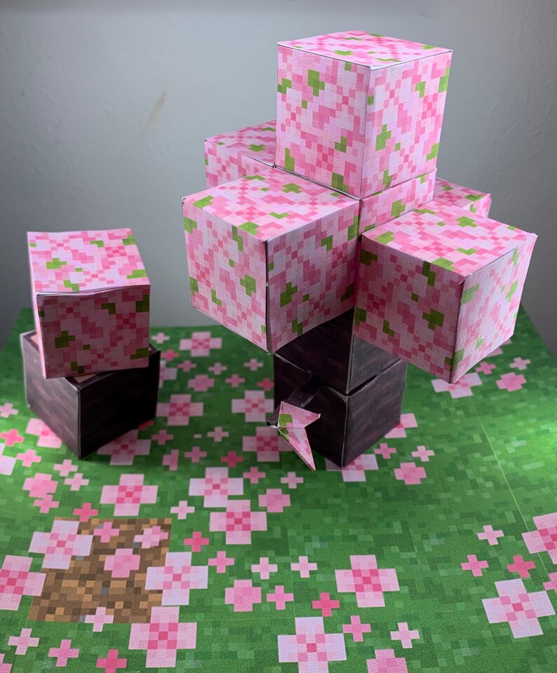 Cherry Blossom Printable for Girls Minecraft Papercraft to Print - Etsy