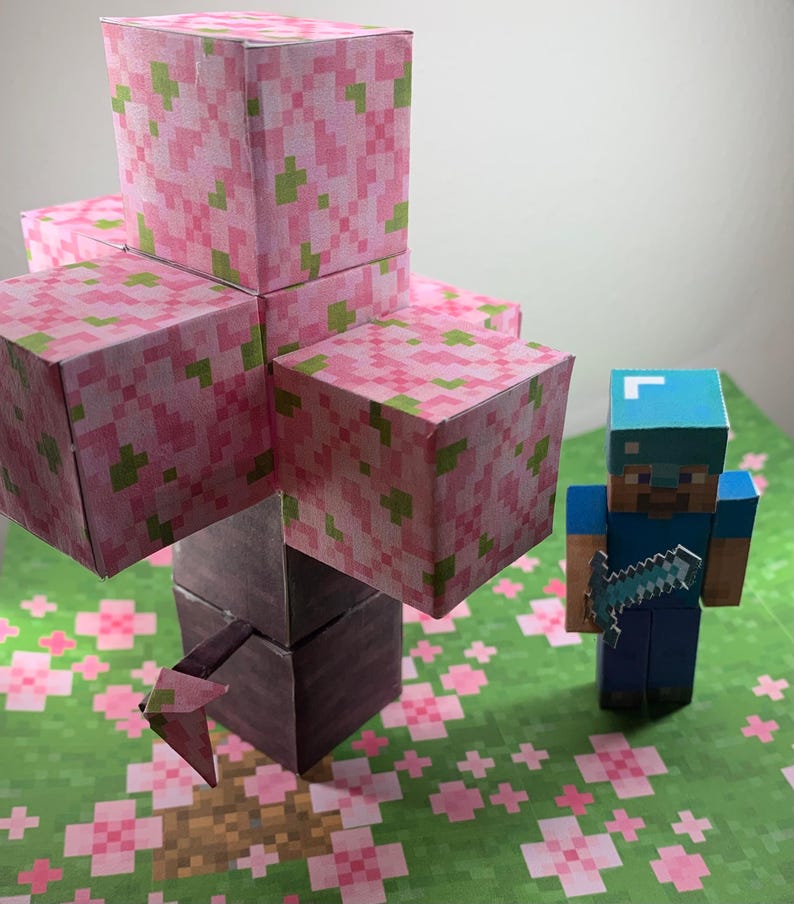 Cherry Blossom Printable for Girls Minecraft Papercraft to Print - Etsy