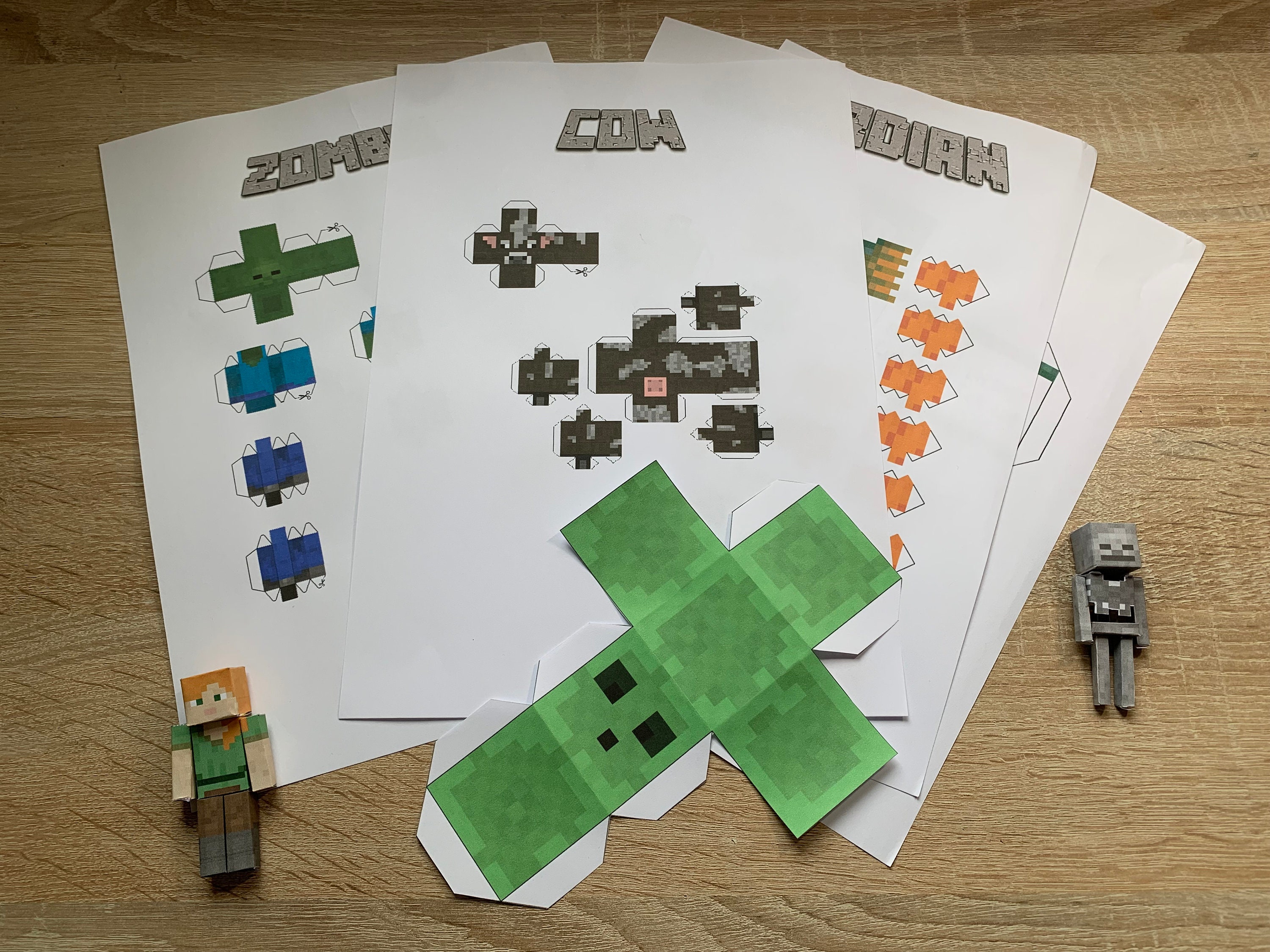 Minecraft Paper Block Gift Idea Minecraft Character Paper Instant ...