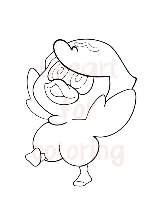 Cute Quaxly Drawing Lineart Clipart for Coloring - Etsy