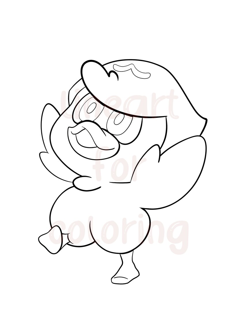 Cute Quaxly Drawing Lineart Clipart for Coloring - Etsy Hong Kong