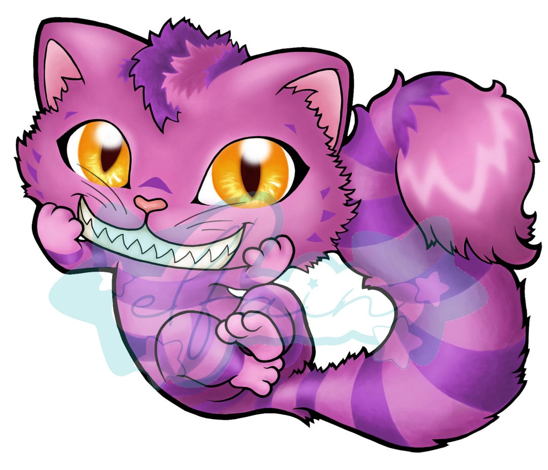 Cheshire Cat Drawing + Lineart - Etsy