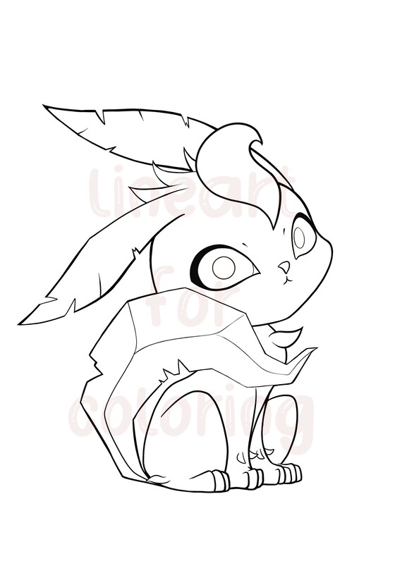 Cute Leafeon Drawing Lineart Clipart for Coloring - Etsy