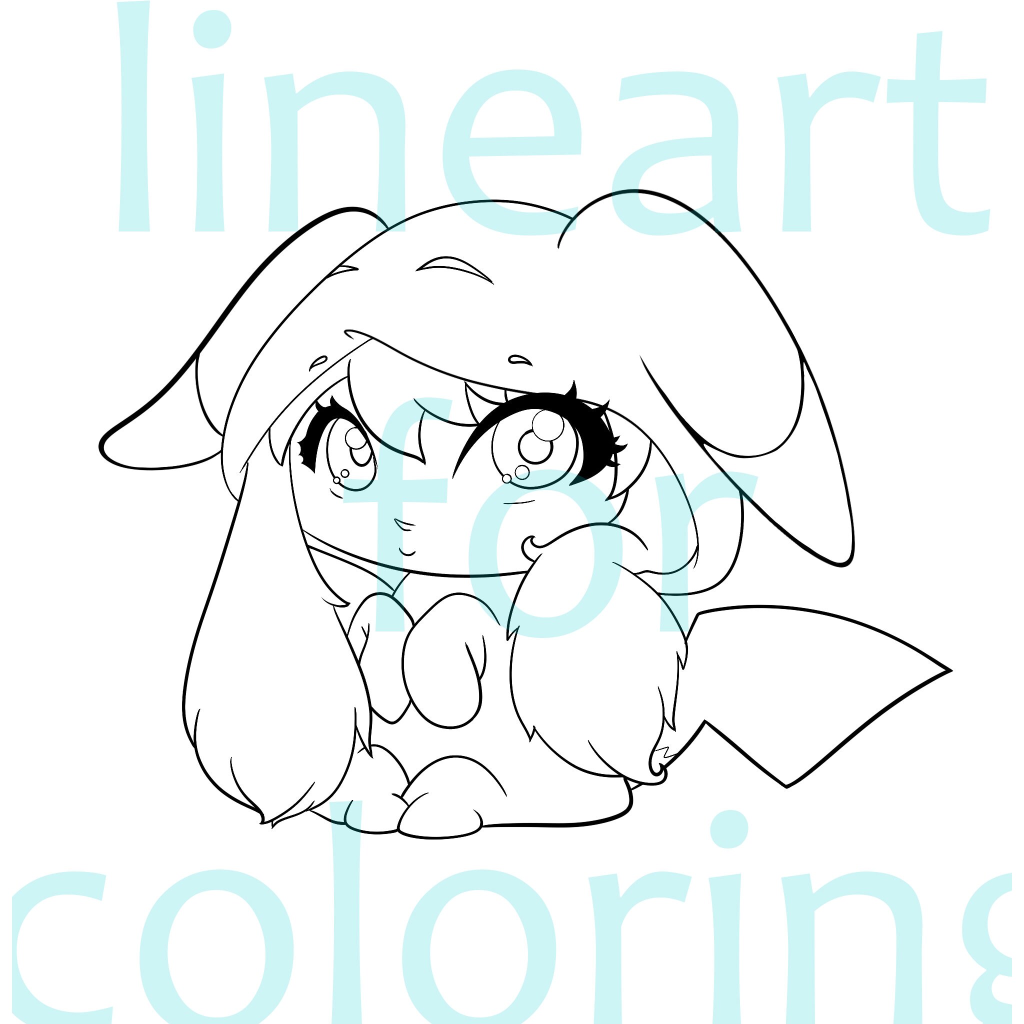 Cute Miku Cosplay Pikachu Drawing Lineart Clipart for Coloring - Etsy