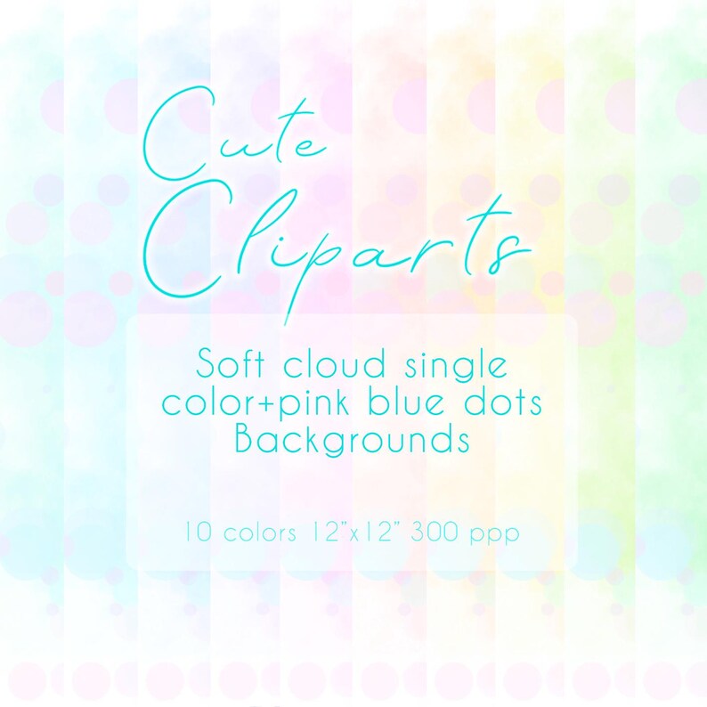 Soft Cloud Single Color Pink Blue Dots Backgrounds 10 Colors Pack - Etsy