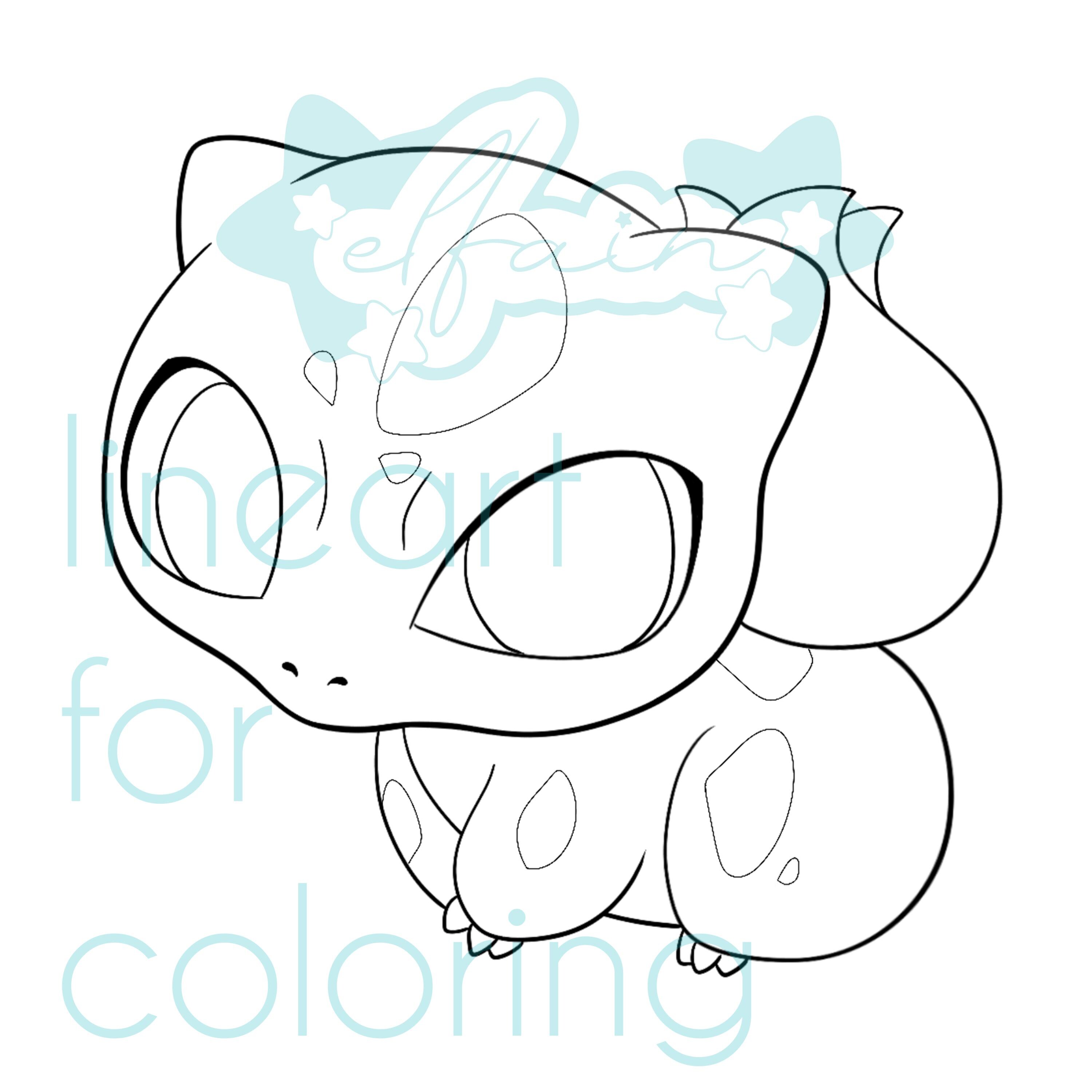 Baby Bulbasaur Clipart and Lineart - Etsy