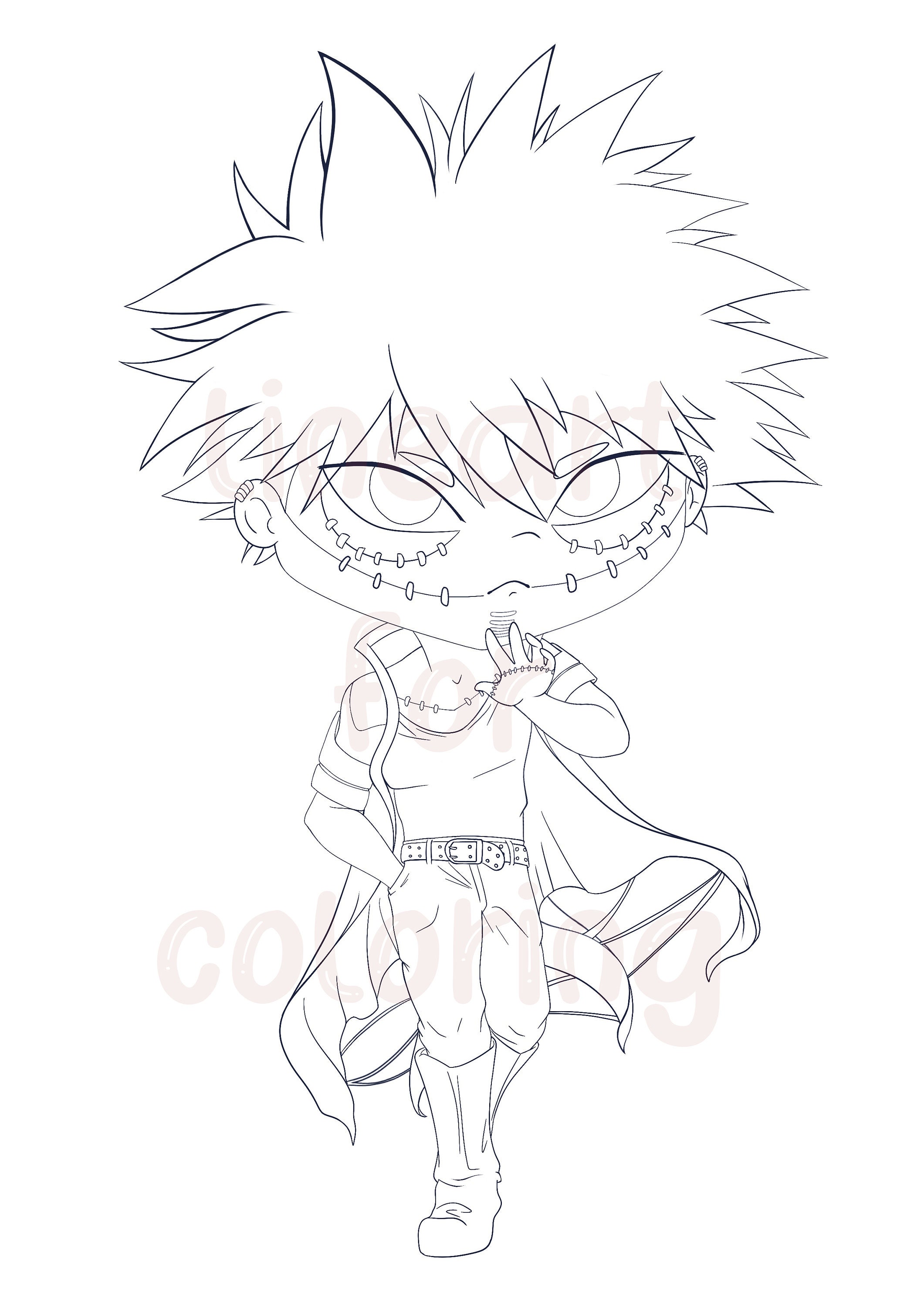 Cute Dabi Drawing Lineart Clipart for Coloring - Etsy