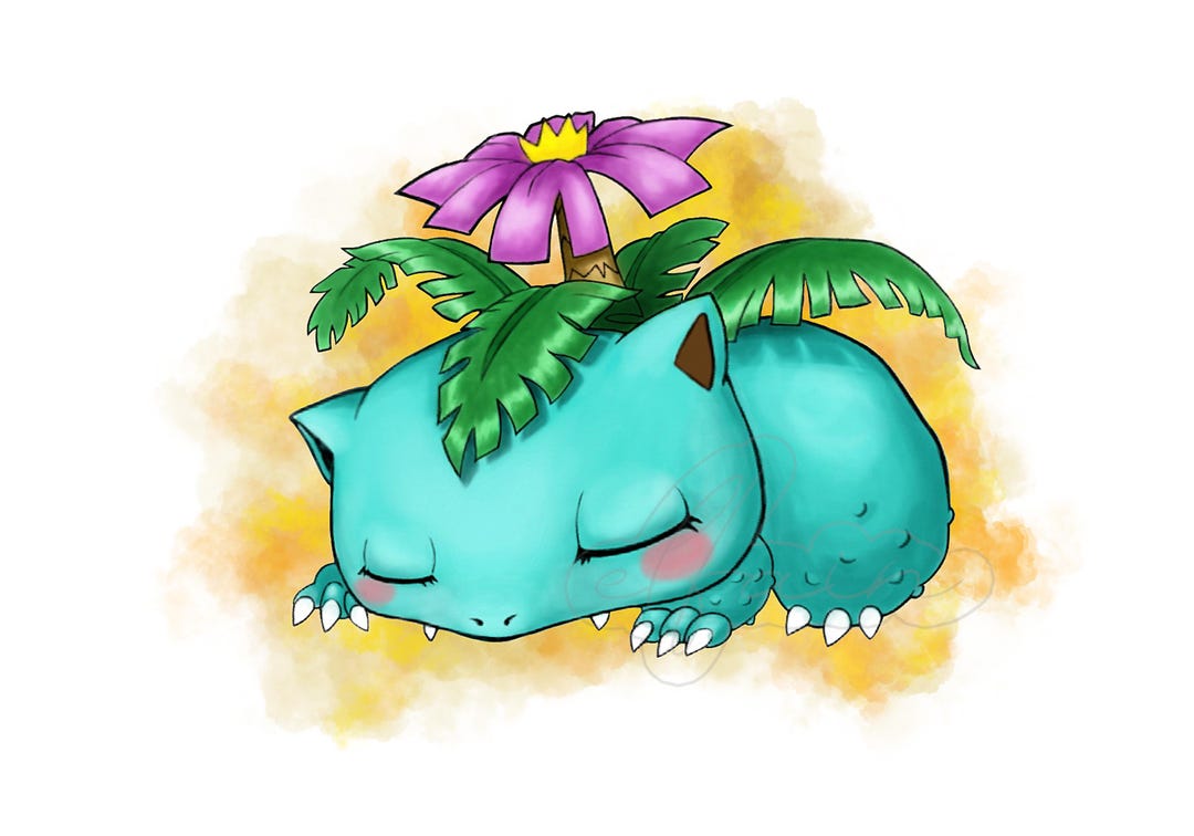 Baby Venusaur Drawing and Lineart - Etsy