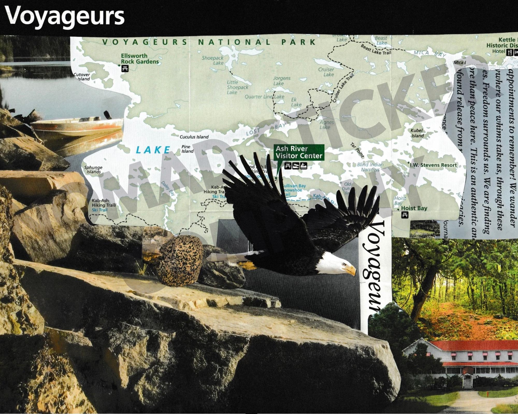 Voyageurs National Park Map Collage Print by Nomad.ishhh | 10x8 Digital ...