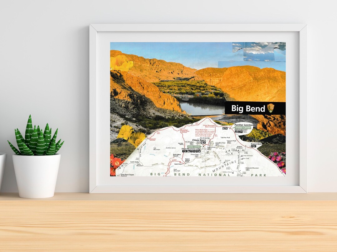 Big Bend National Park Map Collage Print by Nomad.ishhh | 10x8 Digital ...