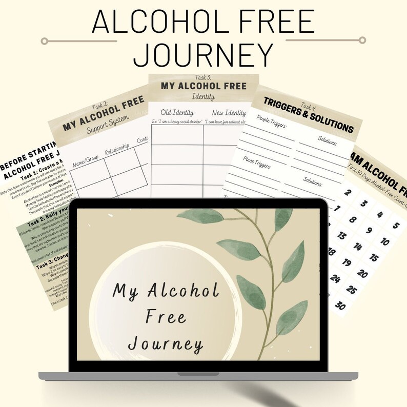Alcohol-free Journey Kit: Digital Template, Journal Entries, Trackers ...