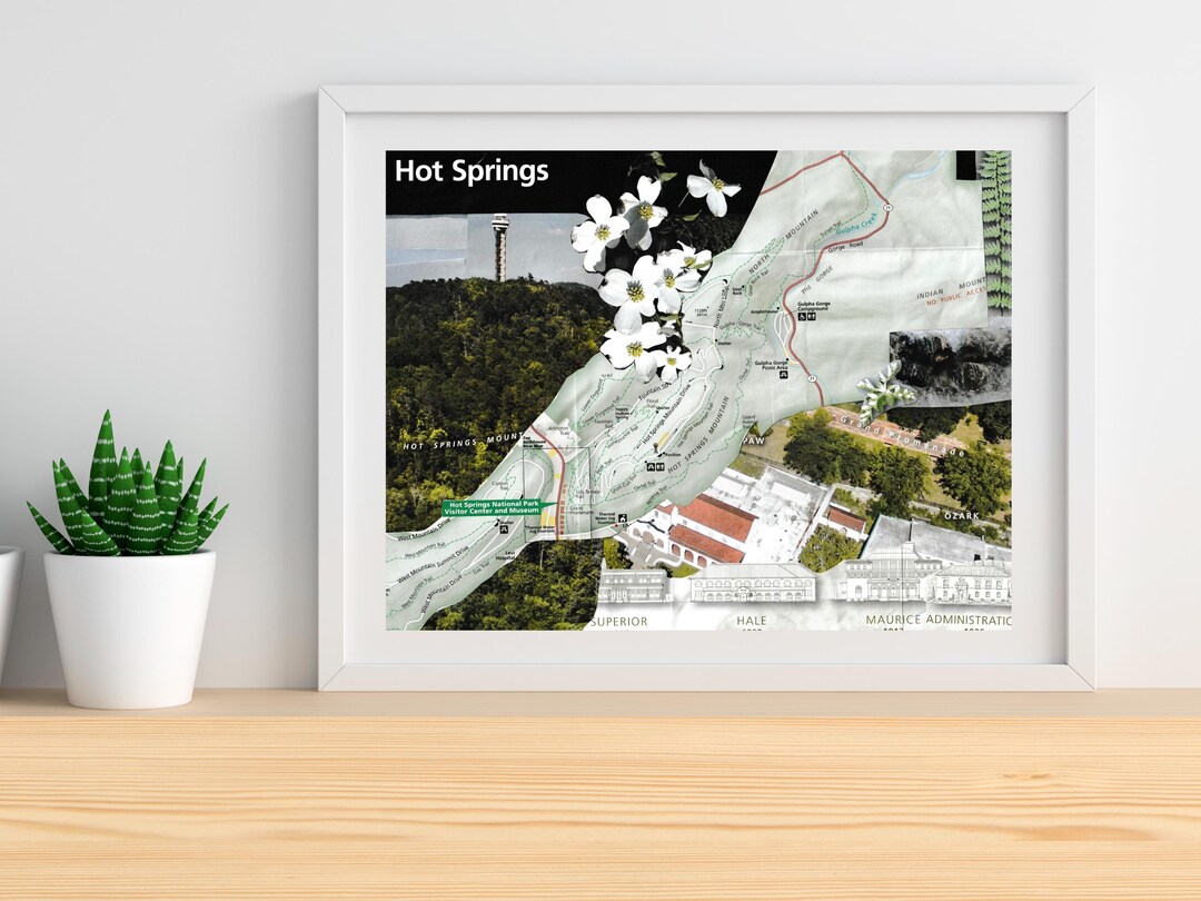 Hot Springs National Park Map Collage Print by Nomad.ishhh | 10x8 ...