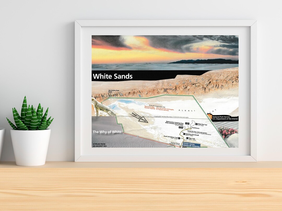 White Sands National Park Map Collage Print by Nomad.ishhh | 10x8 ...