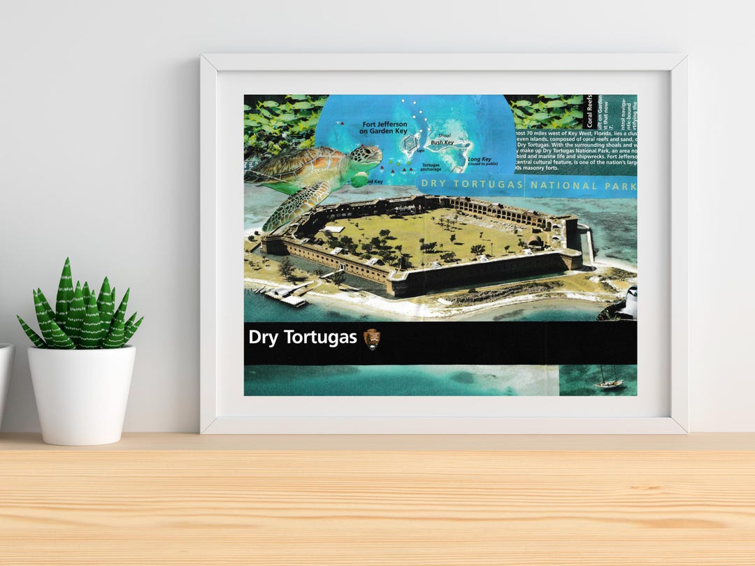 Dry Tortugas National Park Map Collage Print by Nomad.ishhh | 10x8 ...