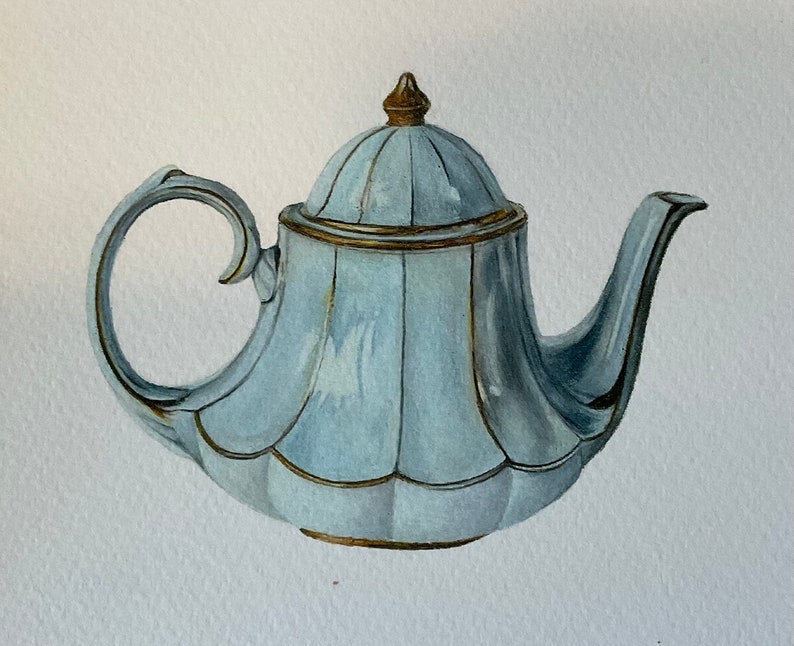 HAND DRAWN Teapot Print - Etsy