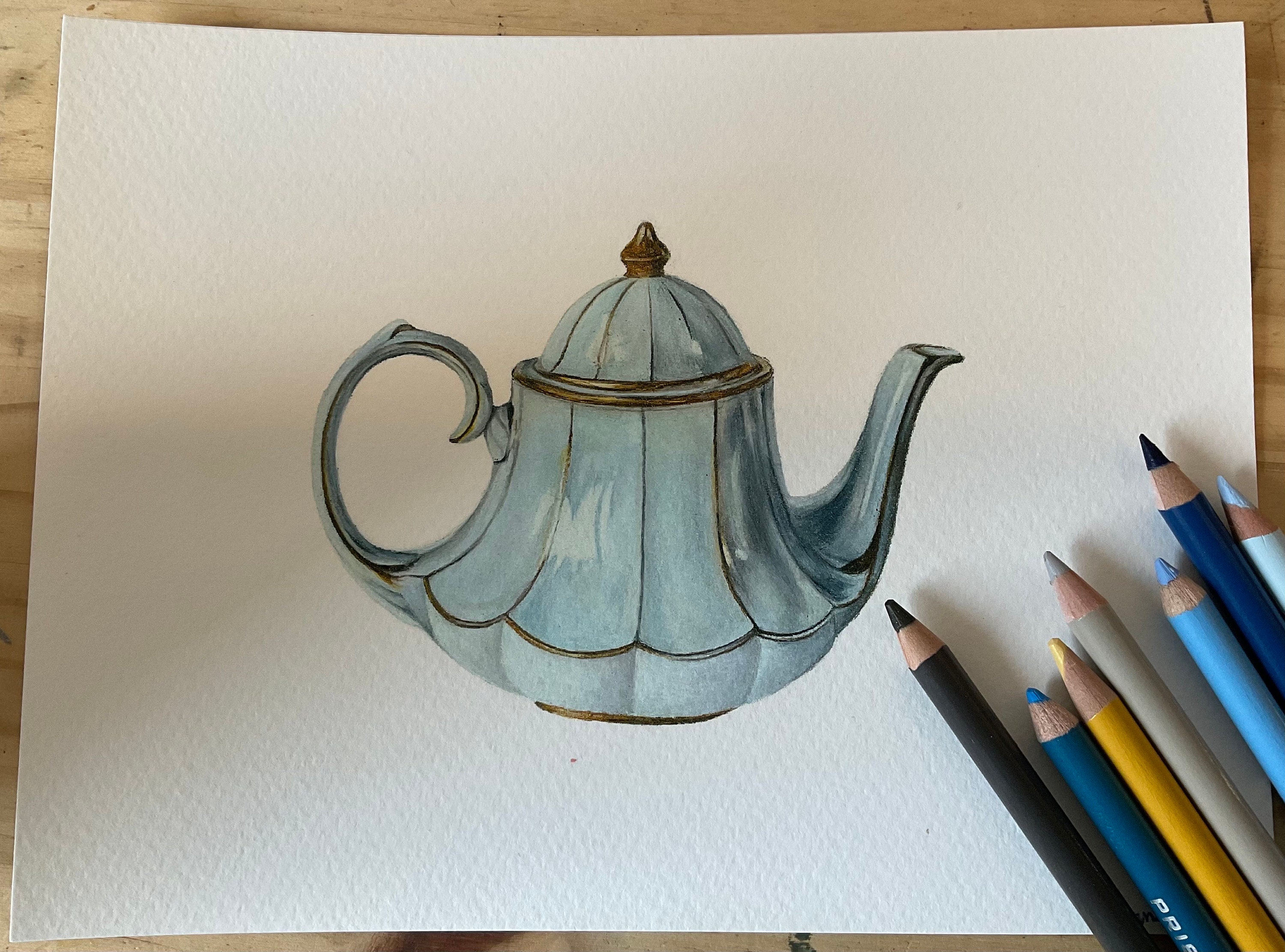 HAND DRAWN Teapot Print - Etsy