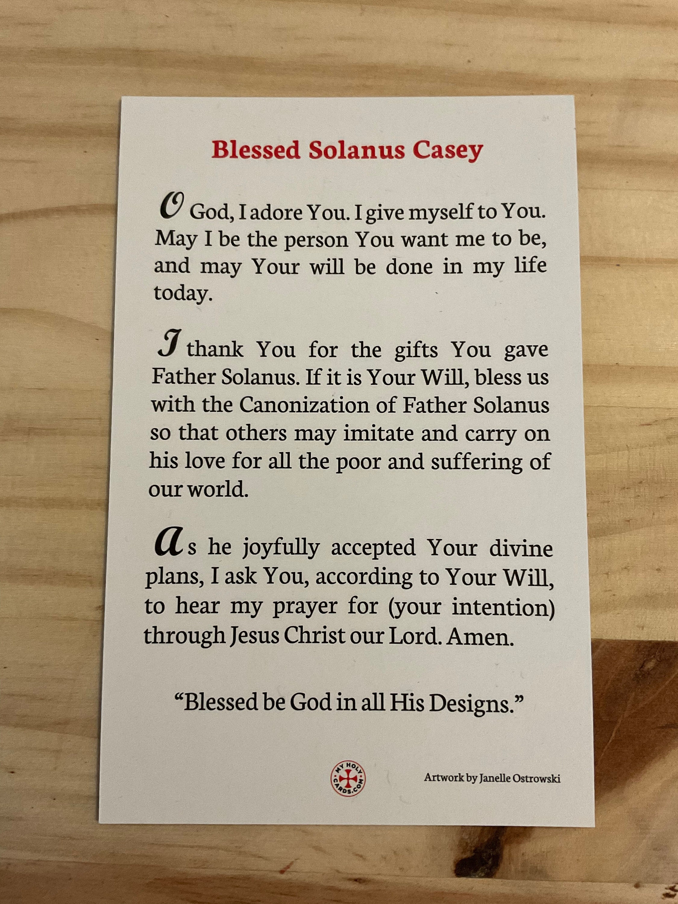 HANDPAINTED Blessed Solanus Casey Prayer Cards - Etsy