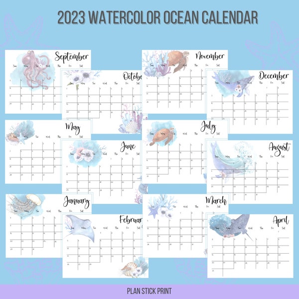 Ocean 2023 Calendar - Etsy