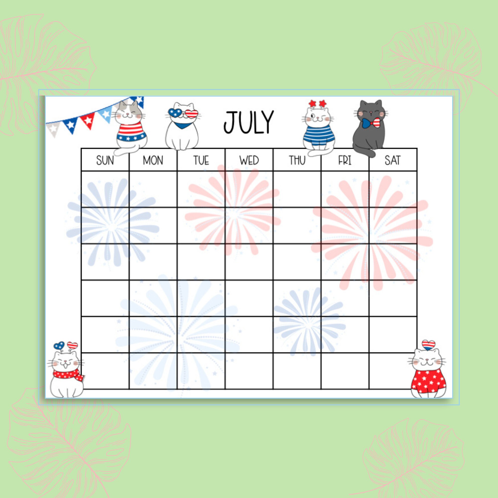 Undated Cute Cats Calendar - Etsy