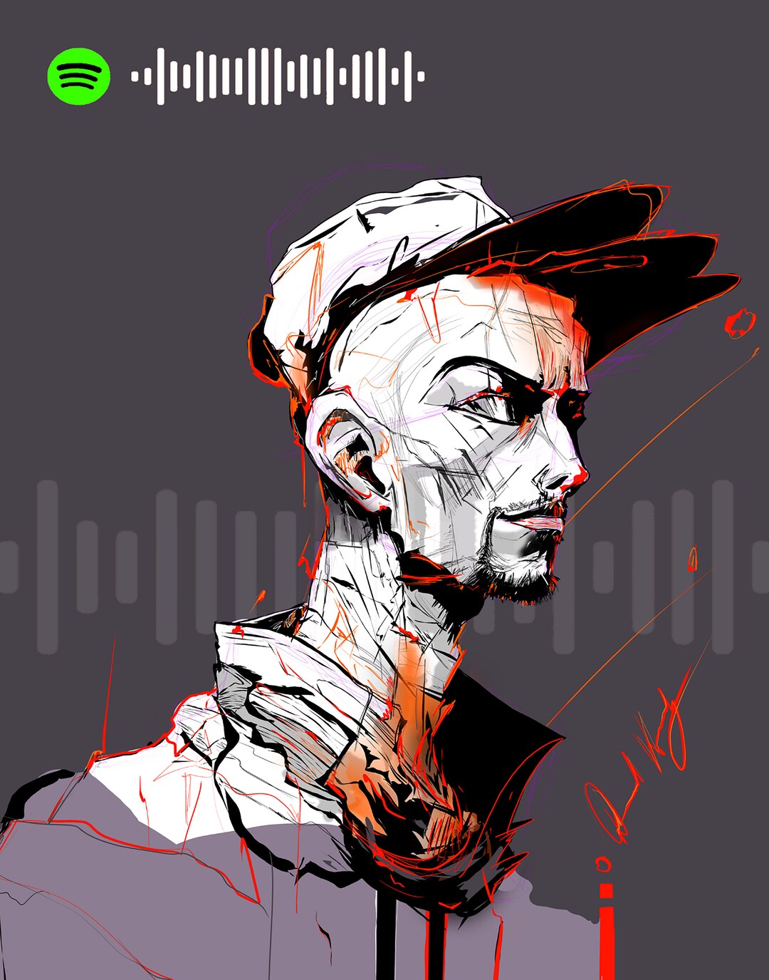 Printable Guy With Hat Digital Art Print 11x14 Dark - Etsy