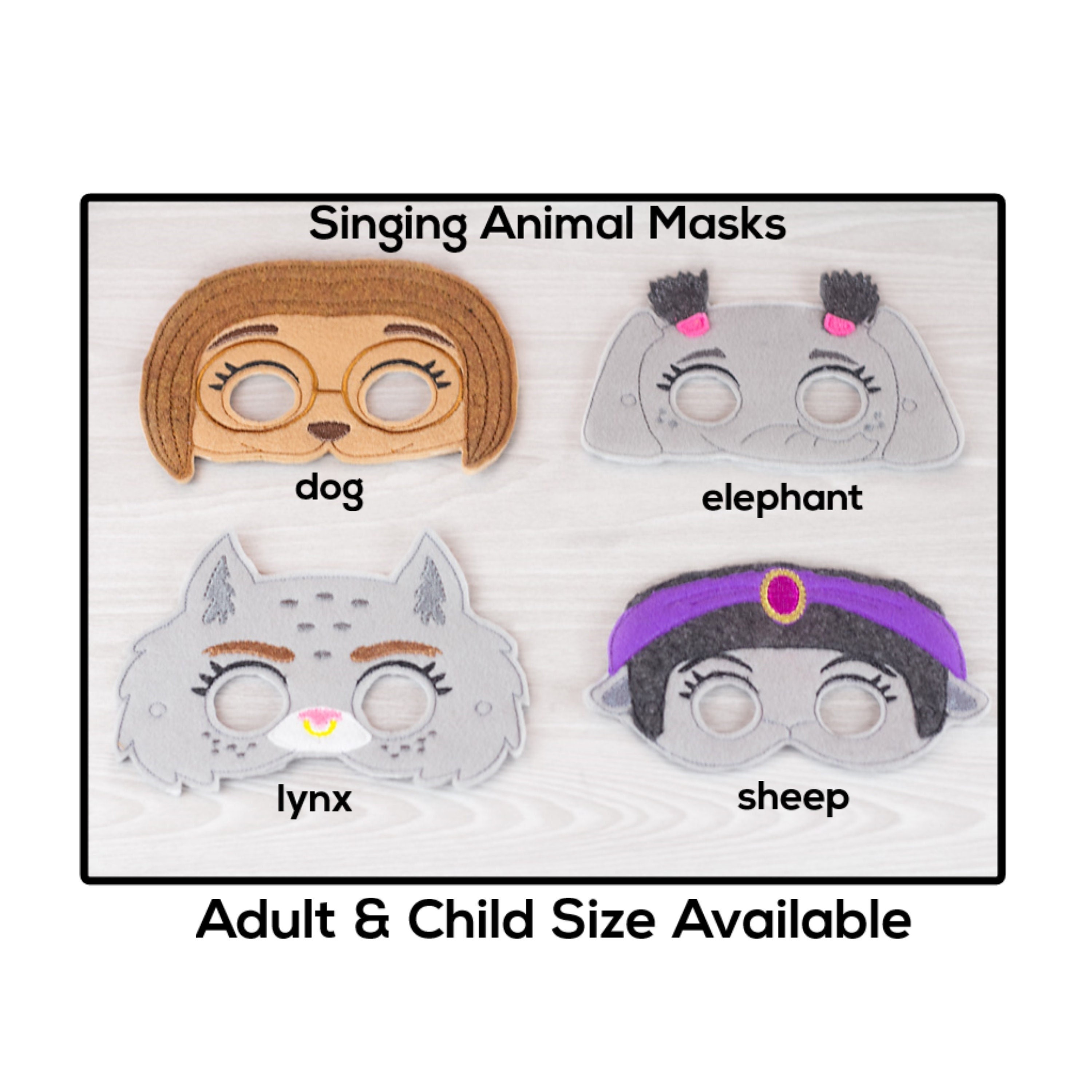 Singing Animal Mask-adult or Child Size Felt - Etsy