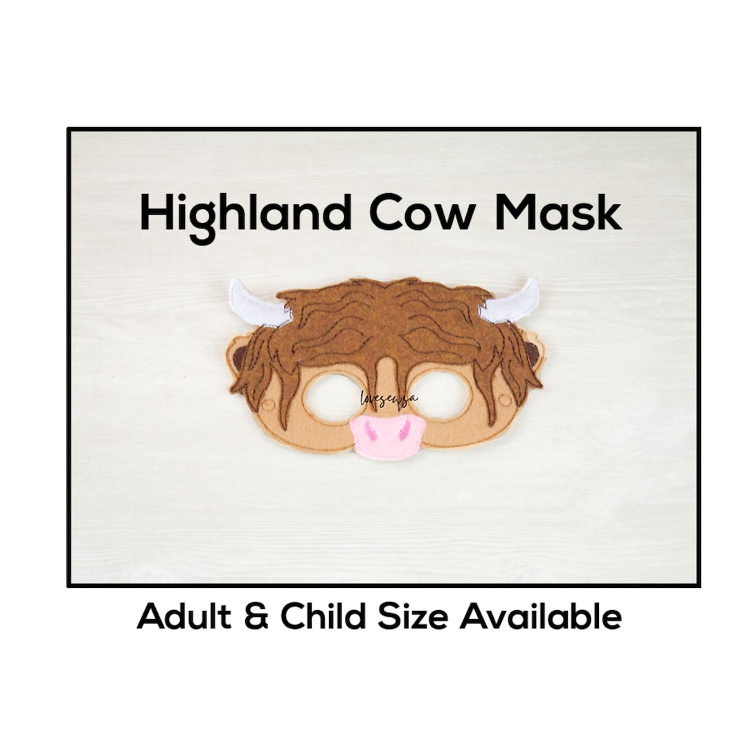 Highland Cow Mask-adult or Child Size Felt Mask-costume-creative ...