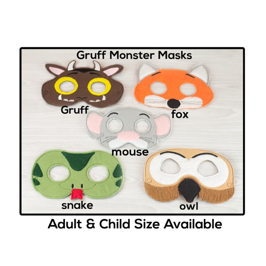 Gruff Monster Felt Mask-adult or Child Size-costume-creative-imaginary ...