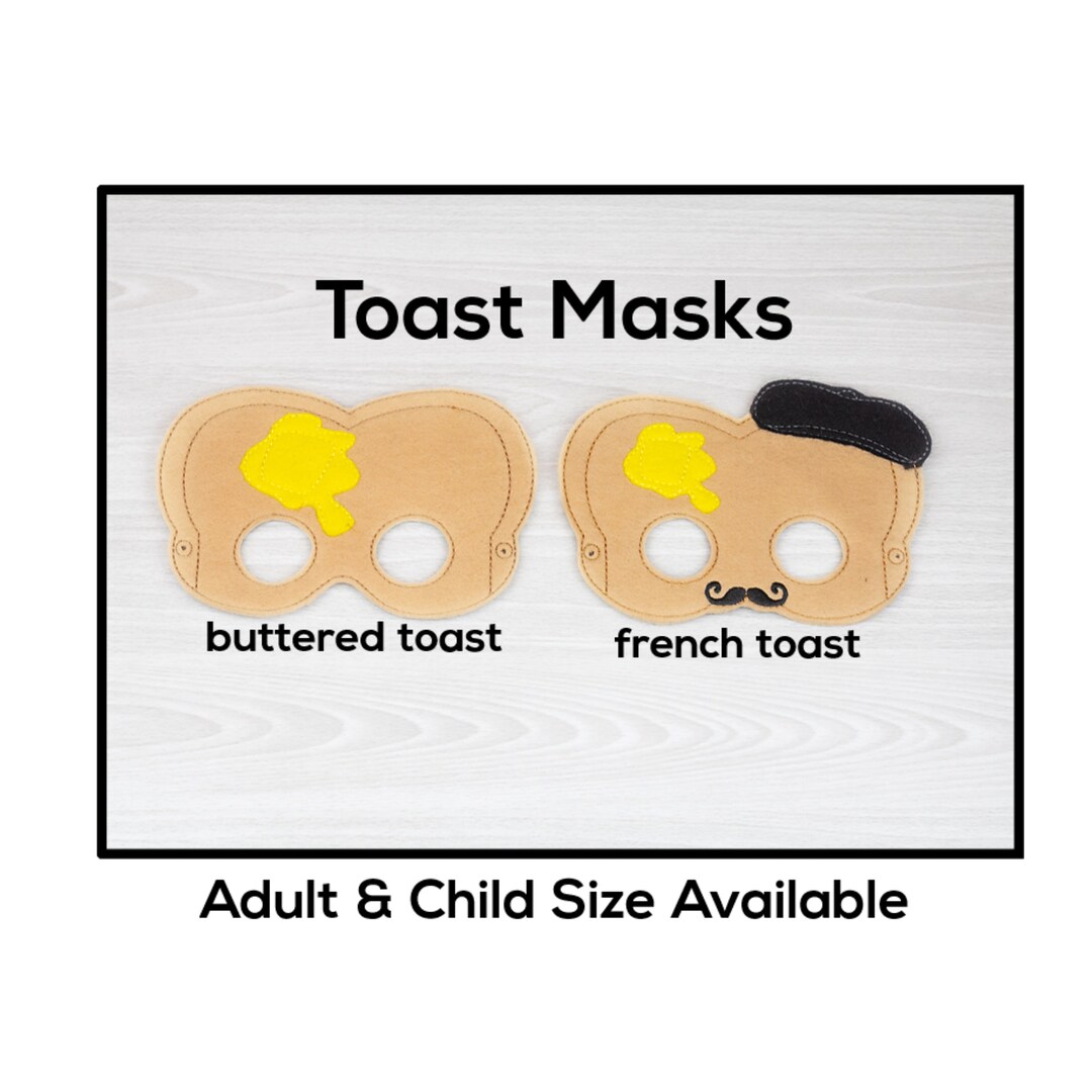 Toast Masks-adult or Child Size Felt Mask-costume-creative-imaginary ...