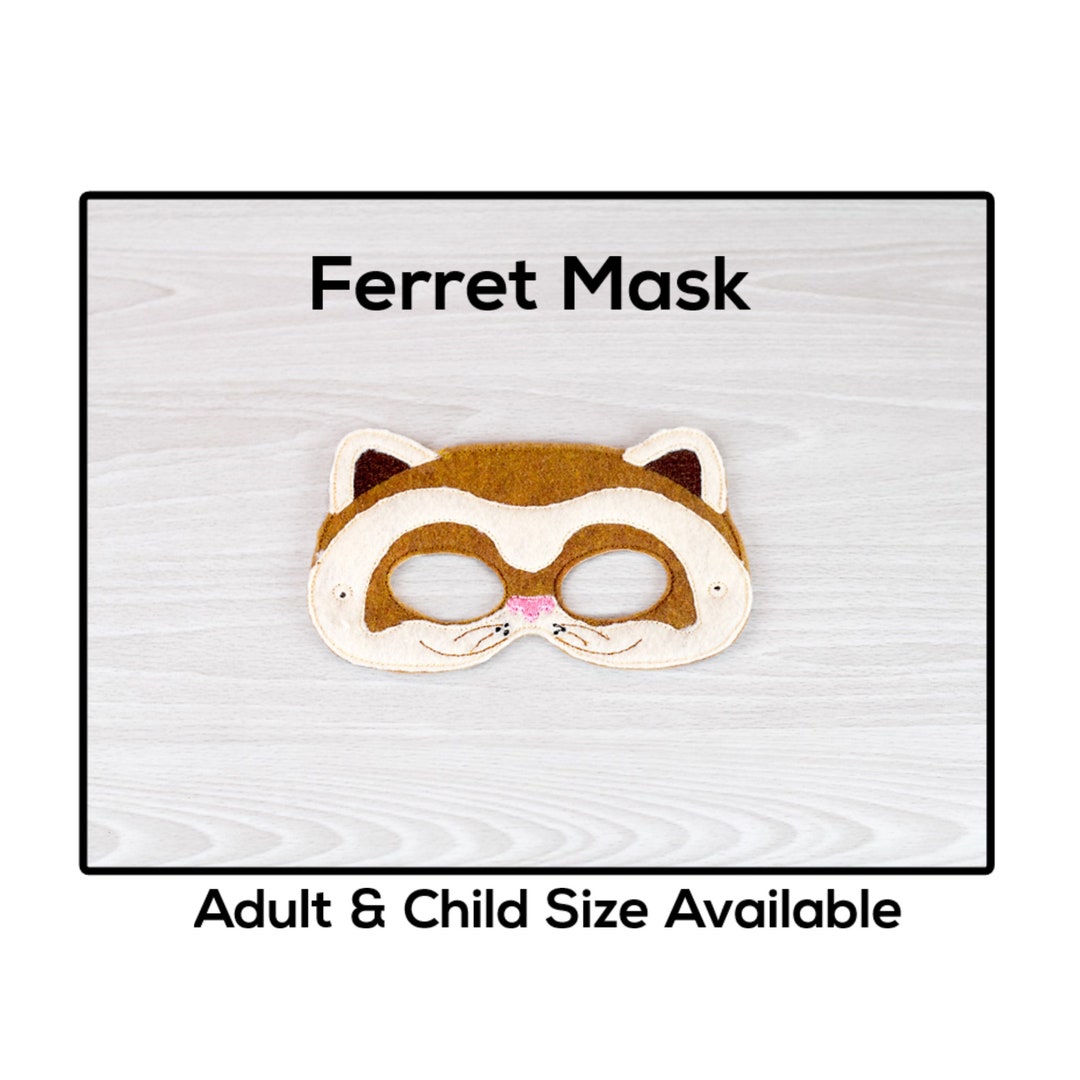 Ferret Animal Mask-adult or Child Size Mask-felt Mask-costume-creative ...