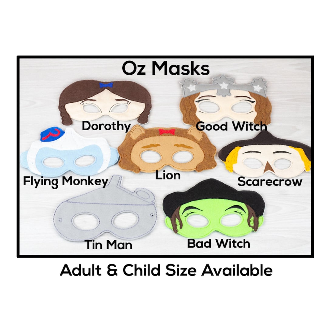 Oz Masks-adult or Child Size Felt Mask-costume-creative-imaginary Play ...
