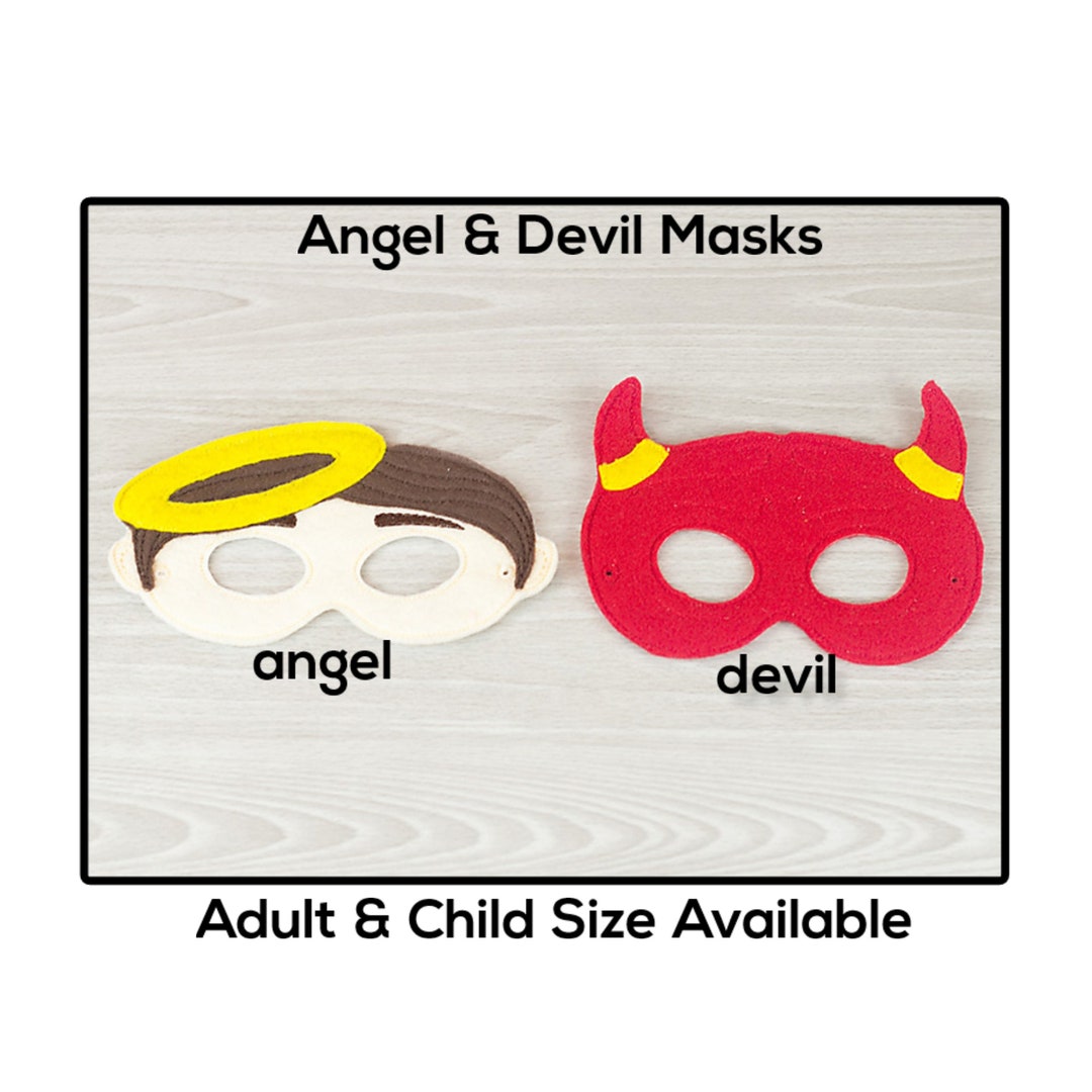 Angel Devil Mask-adult or Child Size Mask-felt Mask-costume-creative ...