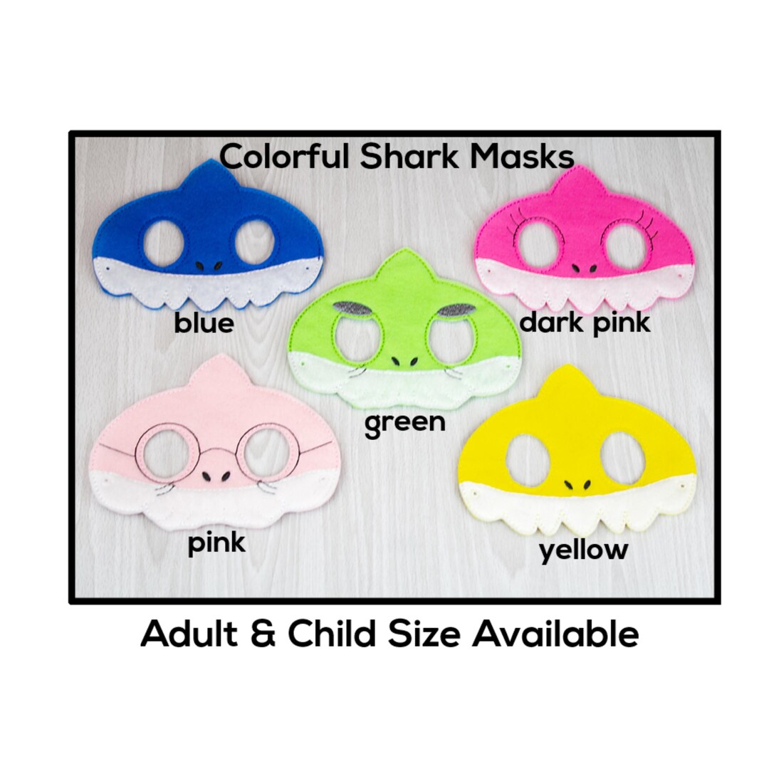 Colorful Shark Masks-adult or Child Size Felt Mask-costume-creative ...