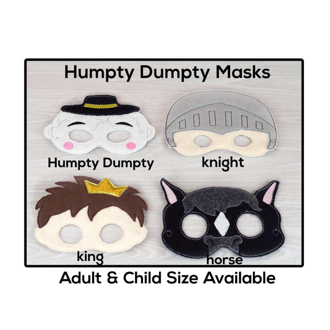 Humpty Dumpty Masks-adult or Child Size Felt Mask-costume-creative ...