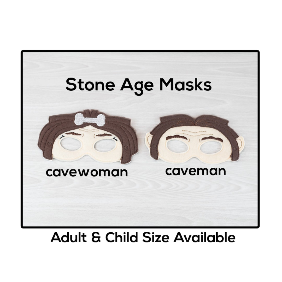 Stone Age Masks-adult or Child Size Felt Mask-costume-creative ...