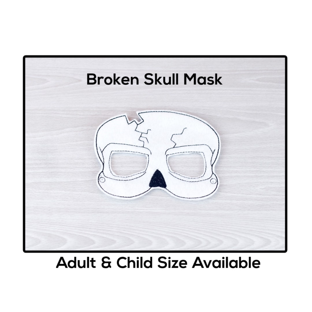 Broken Skull Mask-adult or Child Size Mask-felt Mask-costume-creative ...