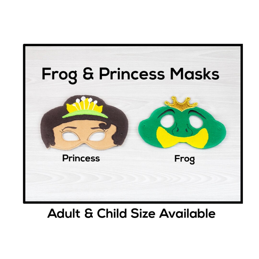 Frog & Princess Masks-adult or Child Size Felt Mask-costume-creative ...