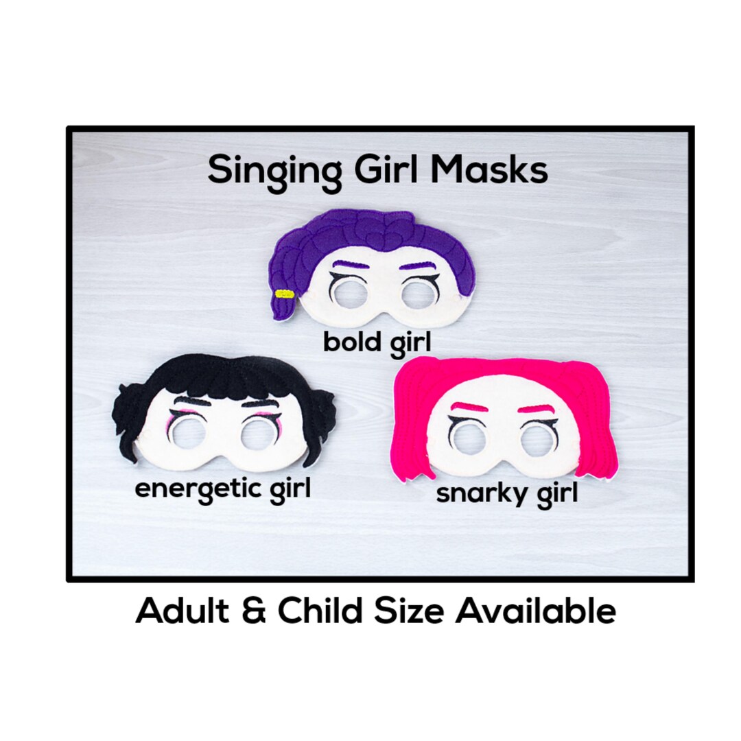 Singing Girl Masks-adult or Child Size Felt Mask-costume-creative ...