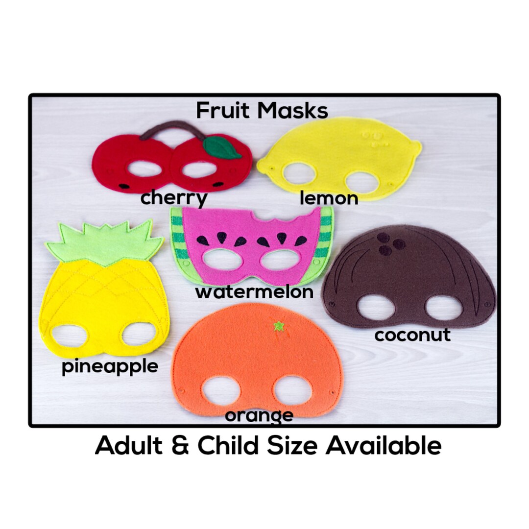 Fruit Masks-adult or Child Size Felt Mask-costume-creative-imaginary ...