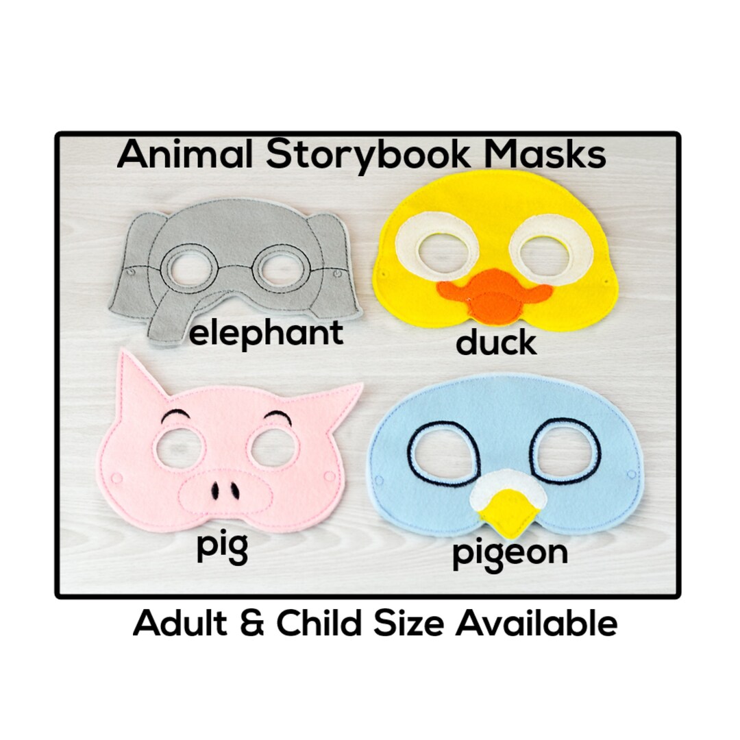 Animal Masks-adult or Child Size Felt Mask-costume-creative-imaginary ...